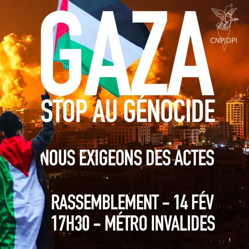 À Paris, rassemblement : "Gaza stop au génocide" — UJFP