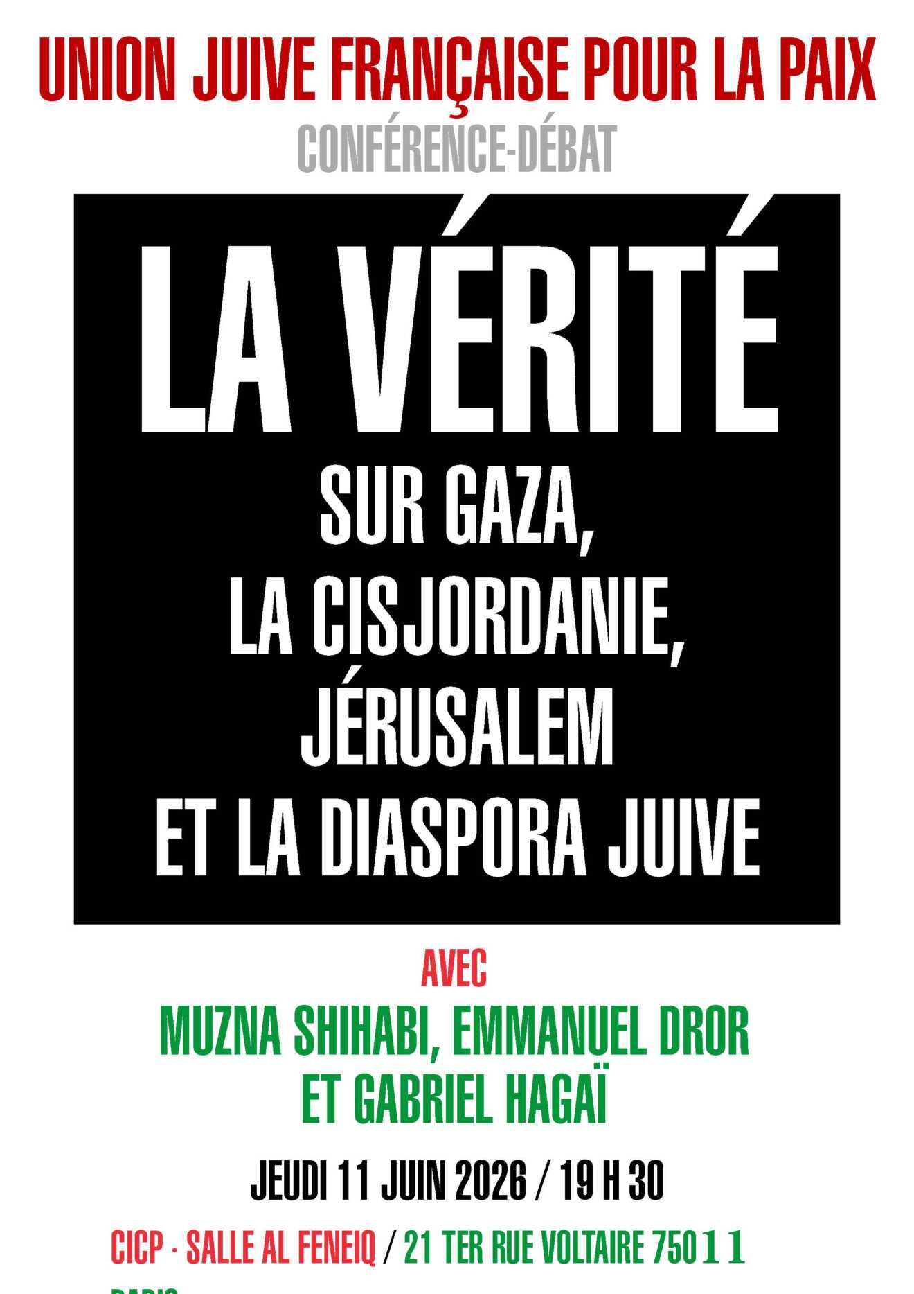 À Paris, conférence-débat : la vérité sur Gaza, la Cisjordanie ...